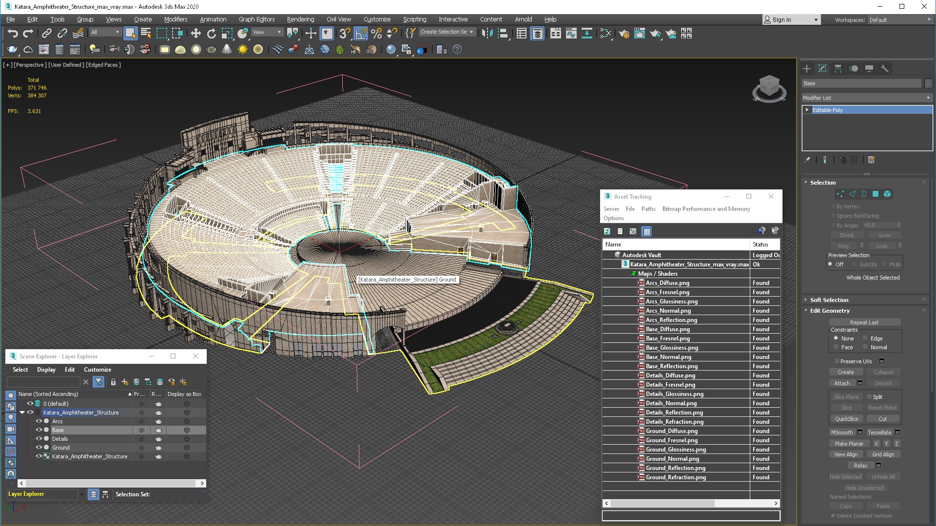 3D Model Katara Amphitheater Structure - TurboSquid 2290421