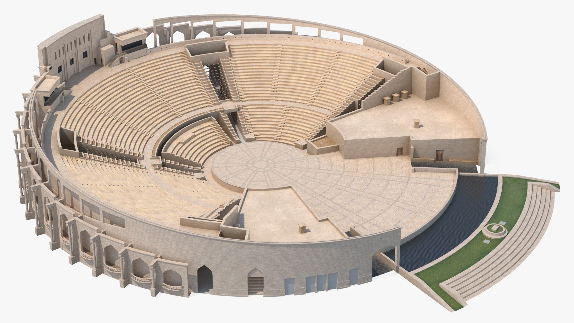 3D Model Katara Amphitheater Structure - TurboSquid 2290421