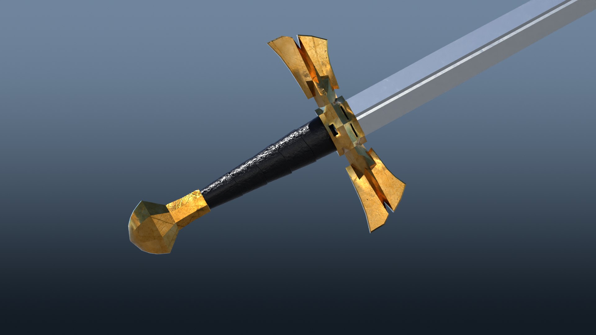 3D Medieval Gilded Longsword - TurboSquid 2254622