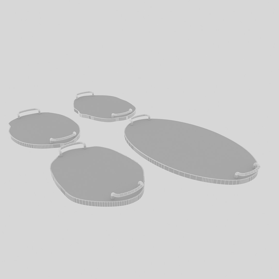 3D Wooden Trays Model - TurboSquid 1648829