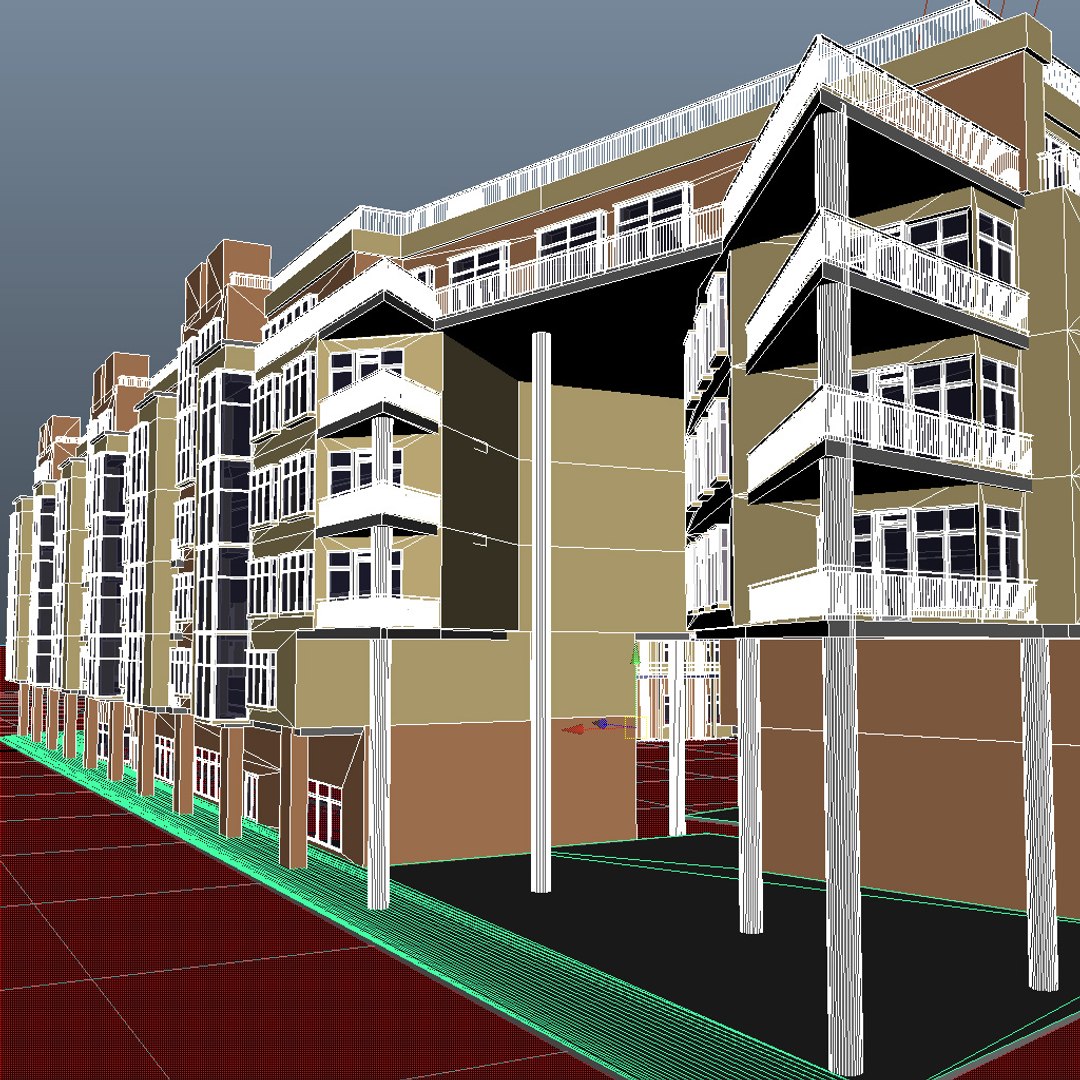 3d model modern multifunctional complex building