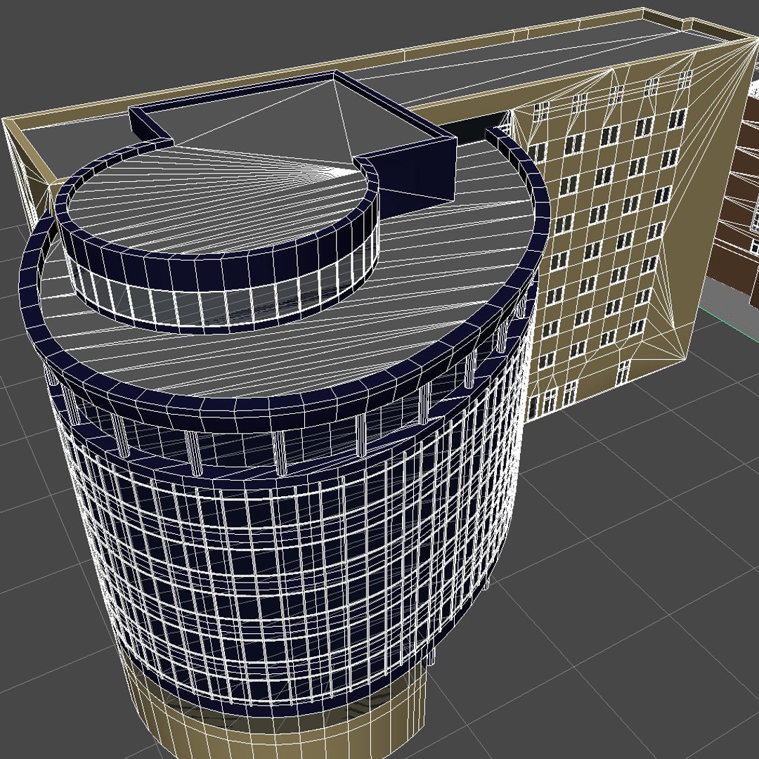 3d model modern multifunctional complex building