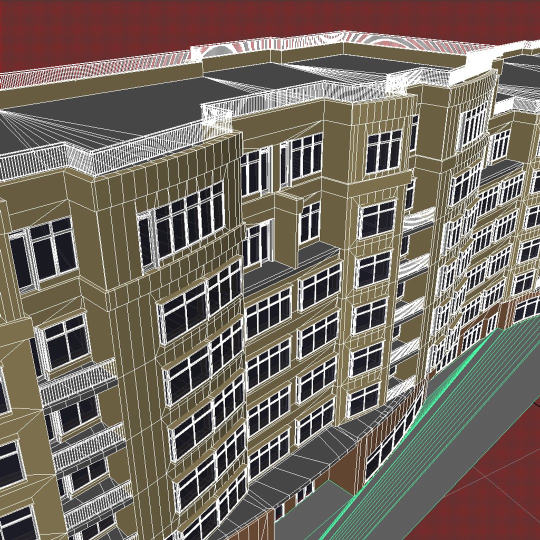 3d model modern multifunctional complex building
