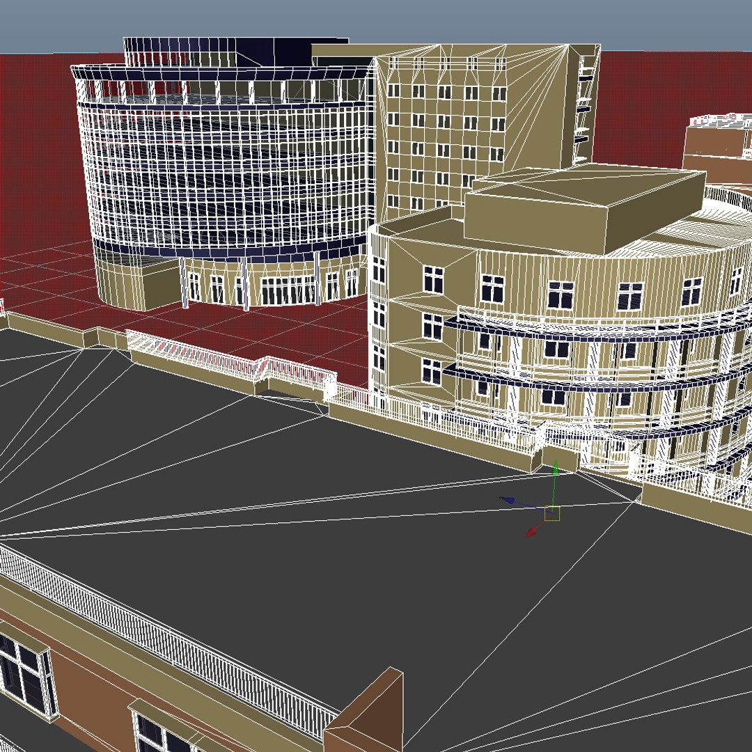 3d model modern multifunctional complex building