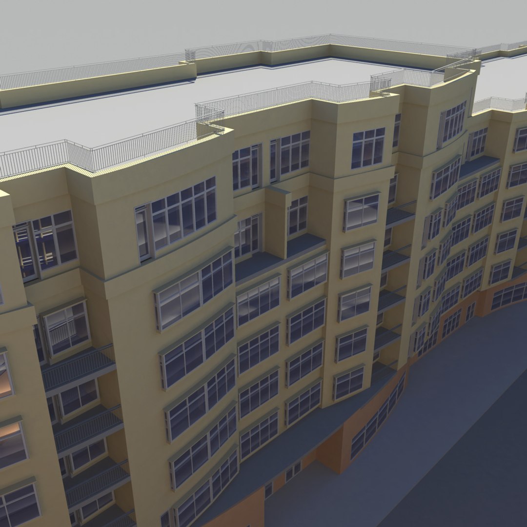 3d model modern multifunctional complex building