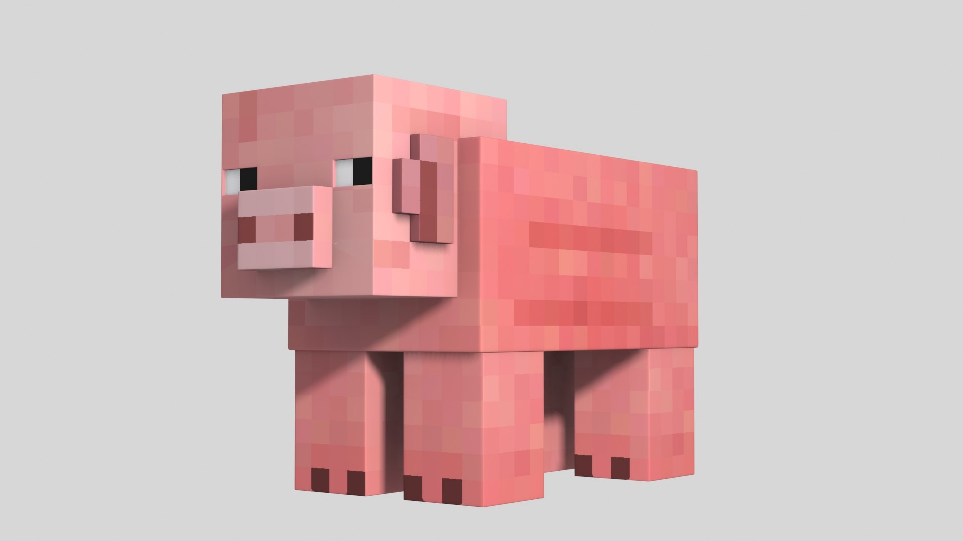 Minecraft pig character rig 3D model - TurboSquid 1452082
