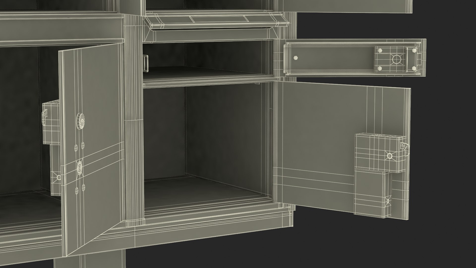 3D Grey Four Door Two Parcel Cluster Mailbox - TurboSquid 2022378