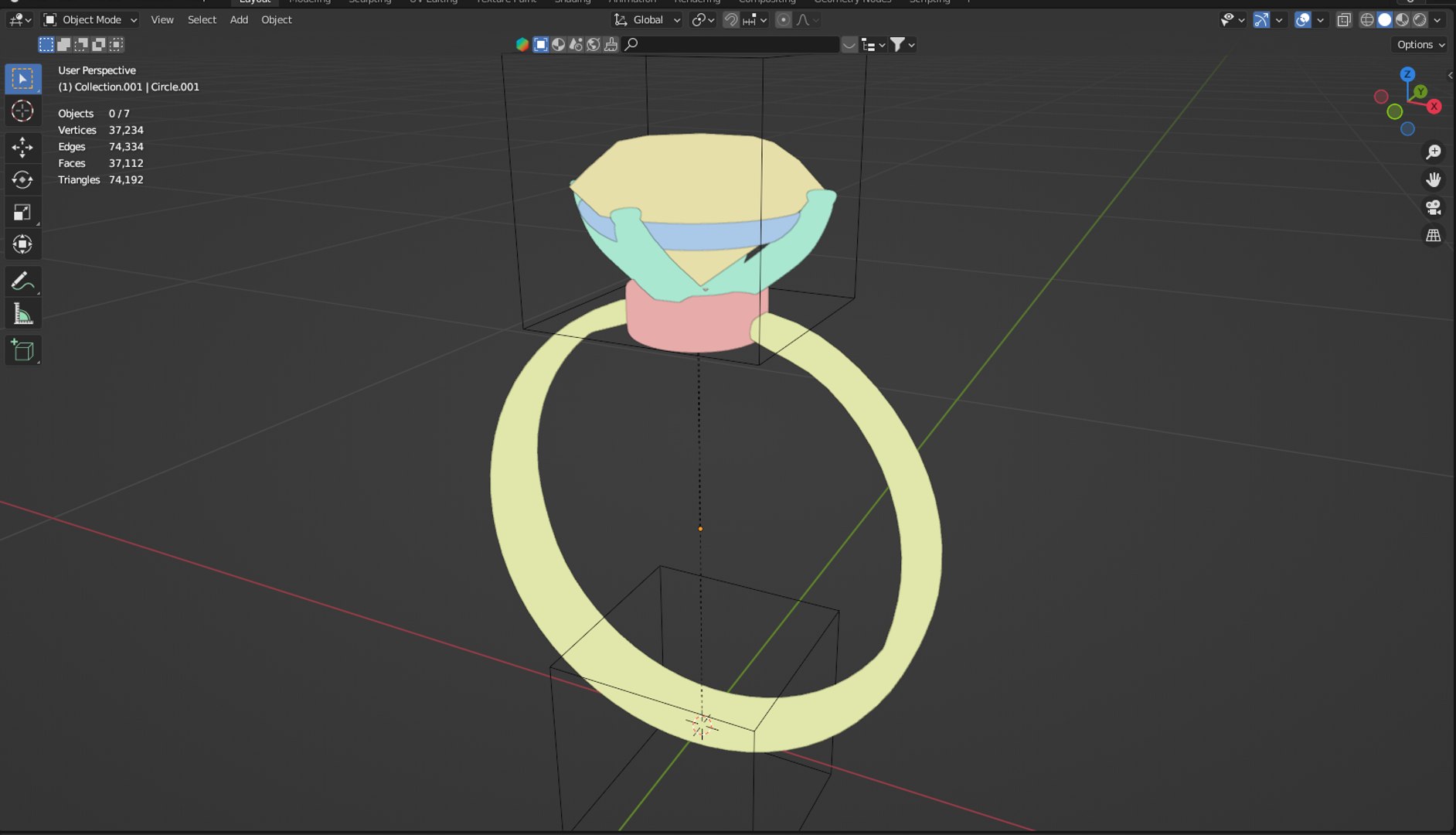 3D Diamond Ring Low Poly - TurboSquid 2020923