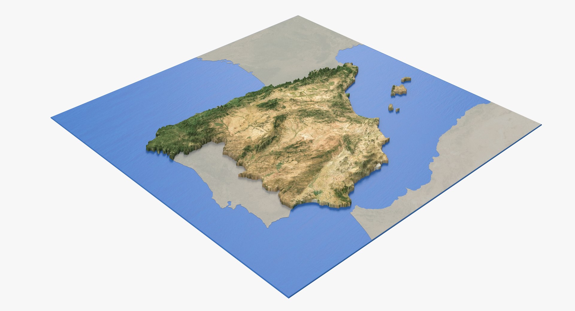 Spain Topographic Map 3D Model - TurboSquid 2334779