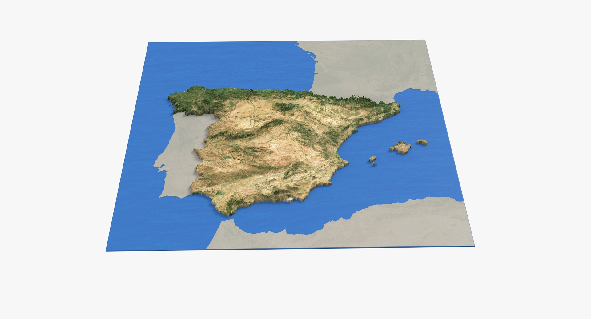 Spain Topographic Map 3D Model - TurboSquid 2334779