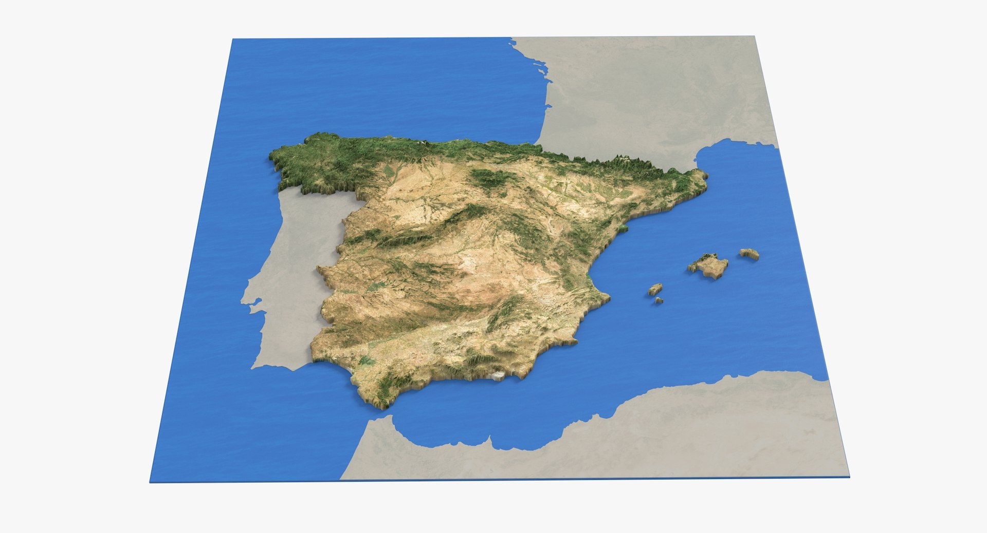 Spain Topographic Map 3D Model - TurboSquid 2334779