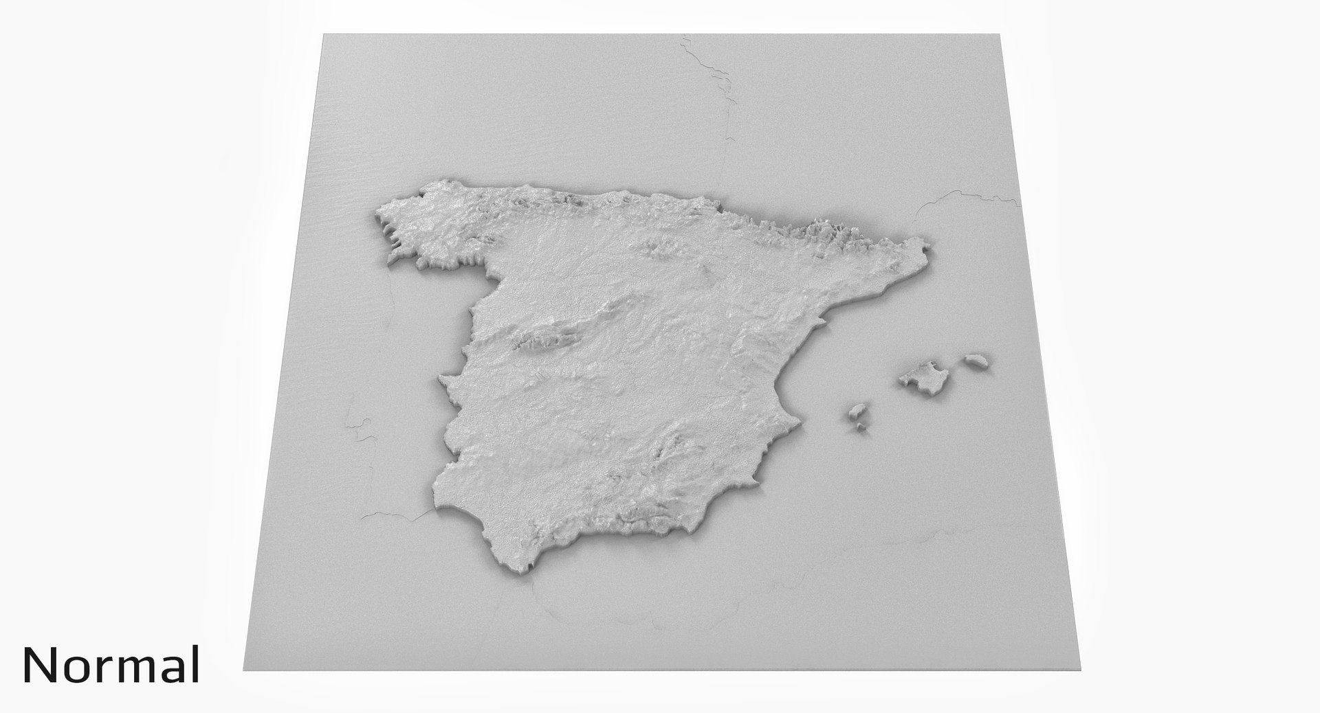Spain Topographic Map 3D Model - TurboSquid 2334779