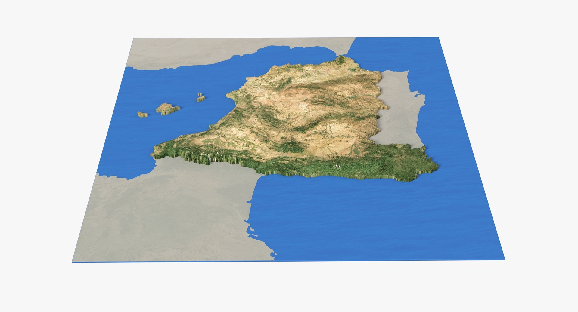 Spain Topographic Map 3D Model - TurboSquid 2334779