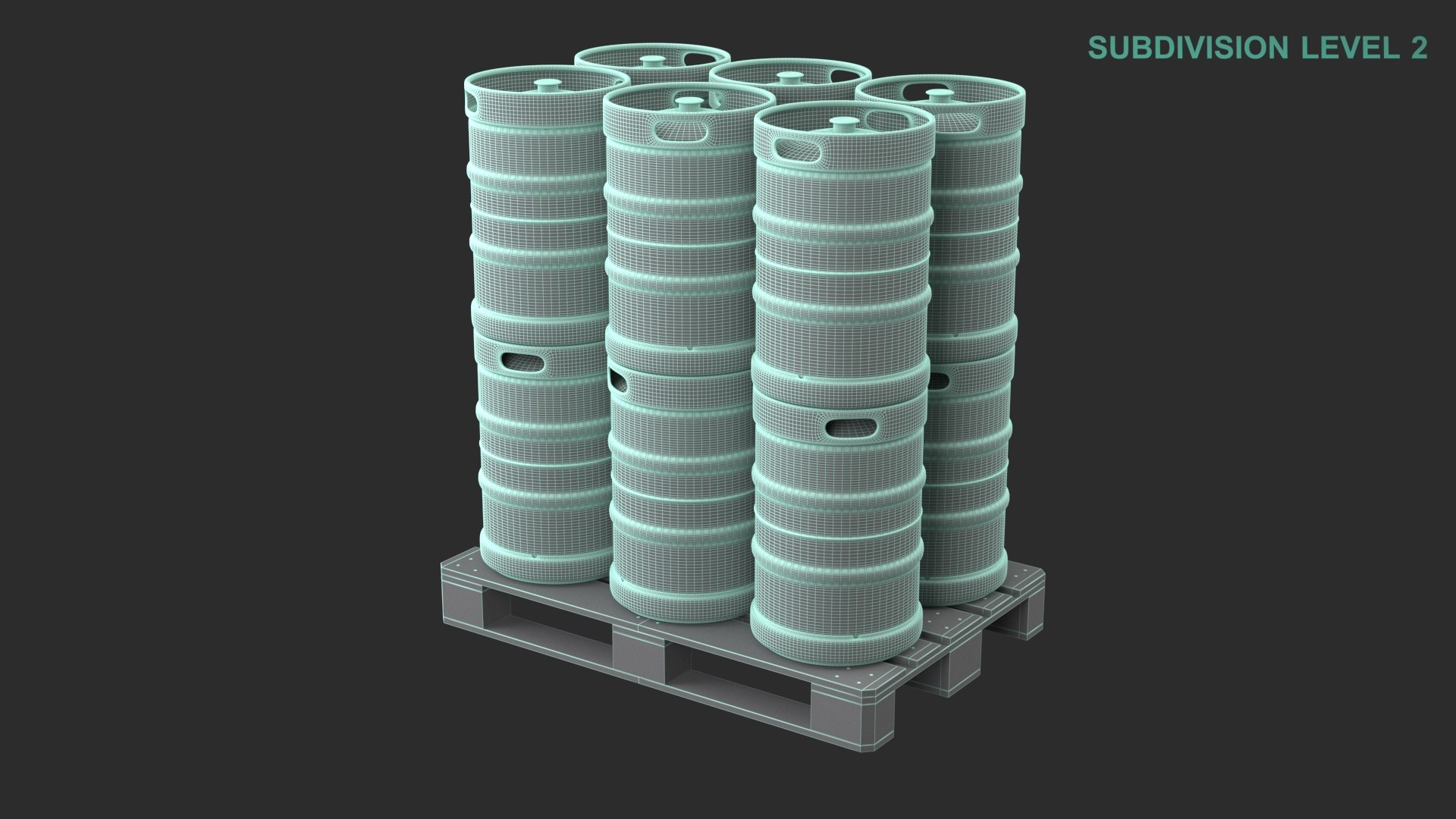 3D Beer Kegs On A Pallet - TurboSquid 2015638