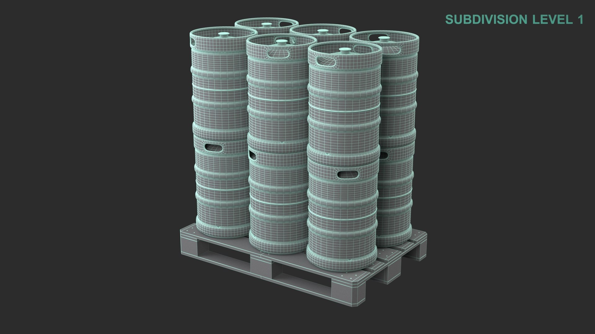 3D Beer Kegs On A Pallet - TurboSquid 2015638
