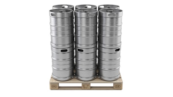 modelo 3d Beer Kegs On A Pallet - TurboSquid 2015638