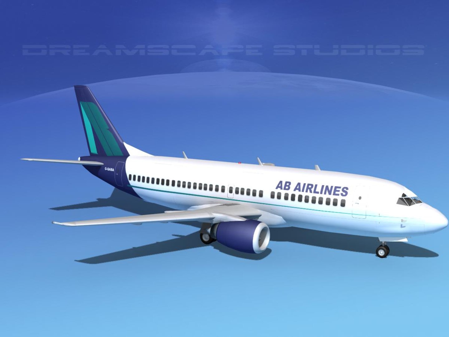 boeing 737 airliner 737-300 3d model
