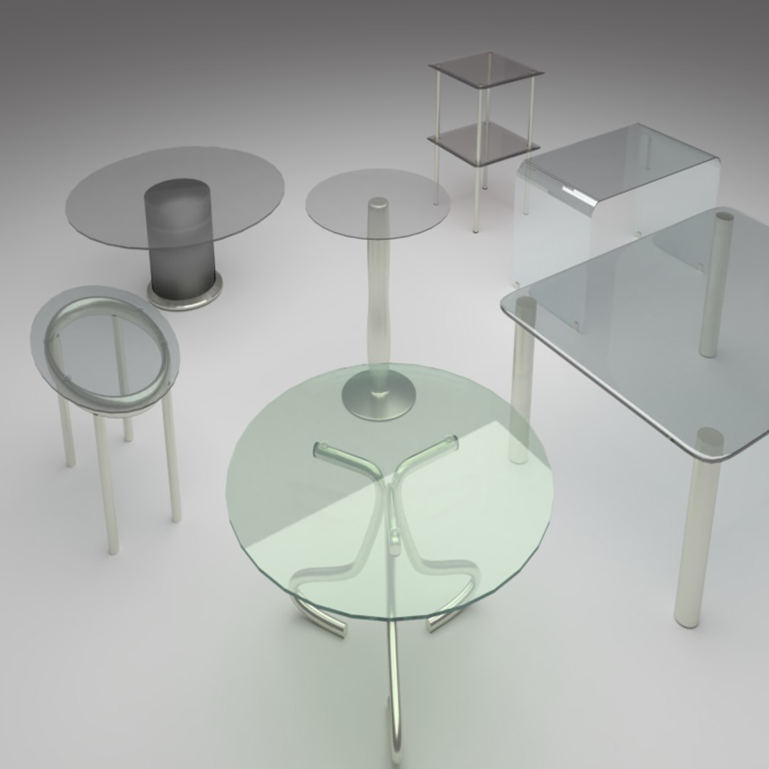 7 Glass Tables 3D Model - TurboSquid 1335711