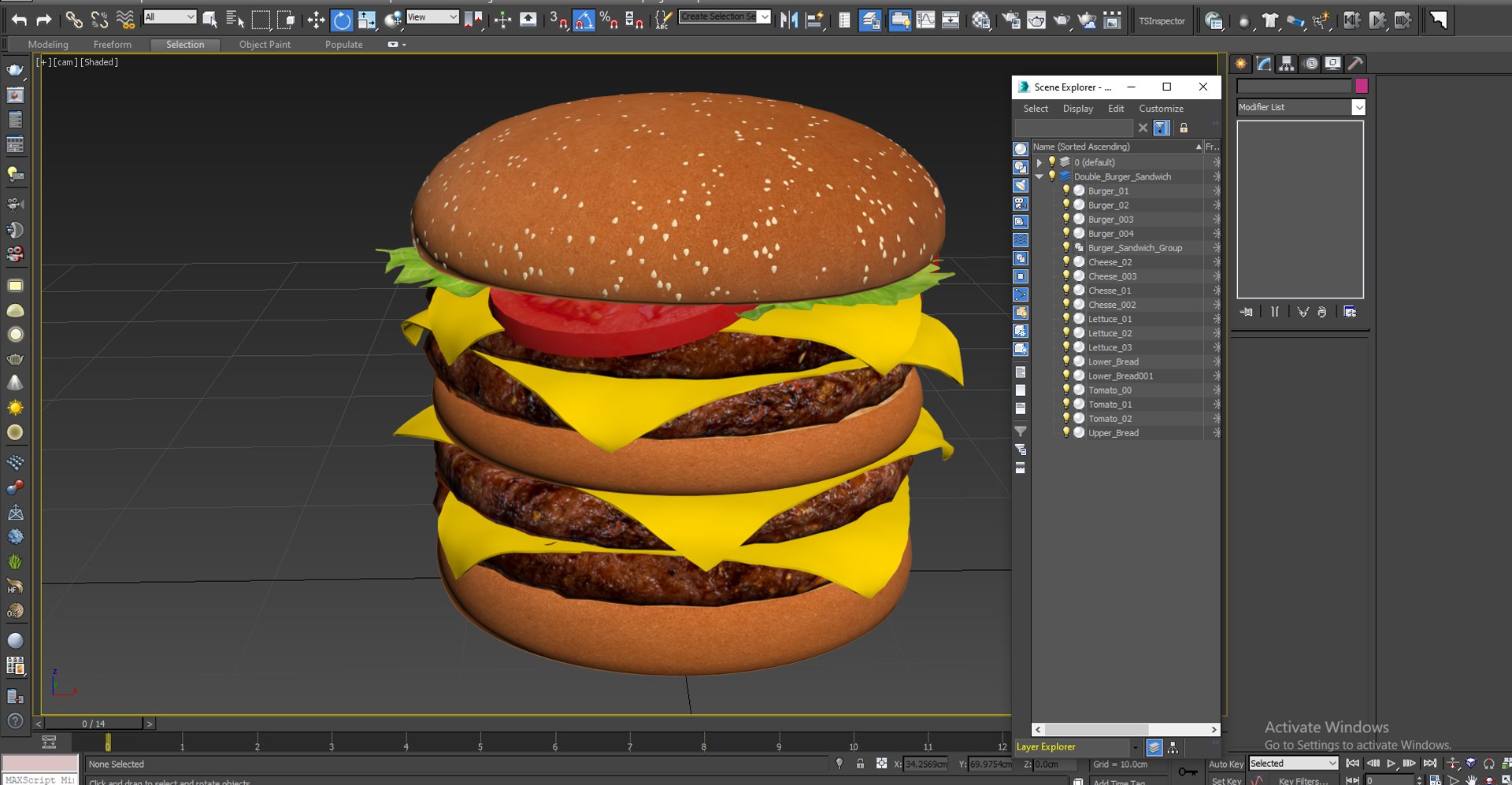 3D Detailed Double Burger Sandwich - TurboSquid 2098739