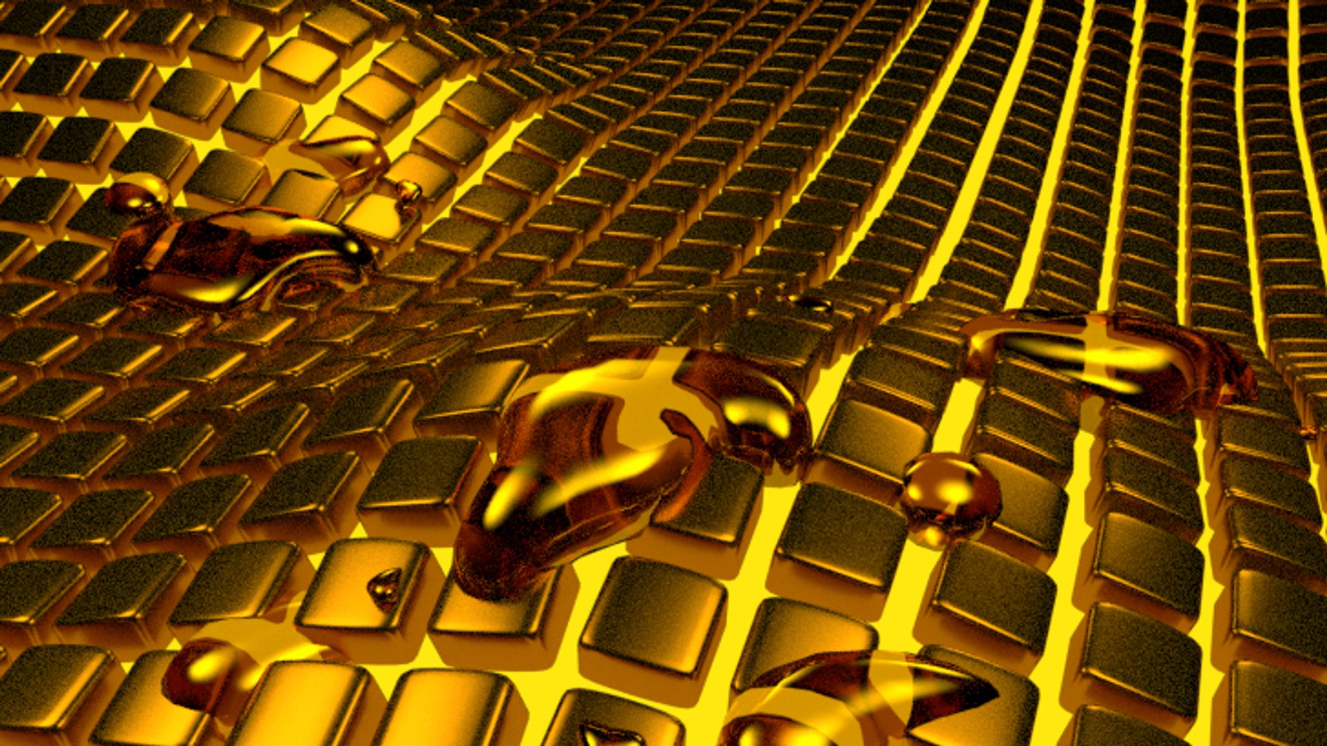 3D Model Gold Golden Fluid Wallpapers - TurboSquid 1402767