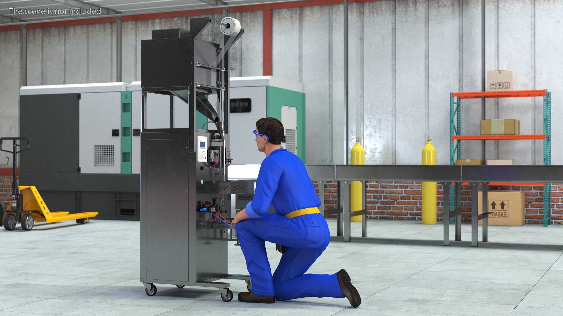 Engineer Repairing Packing Machine Model - TurboSquid 2134546