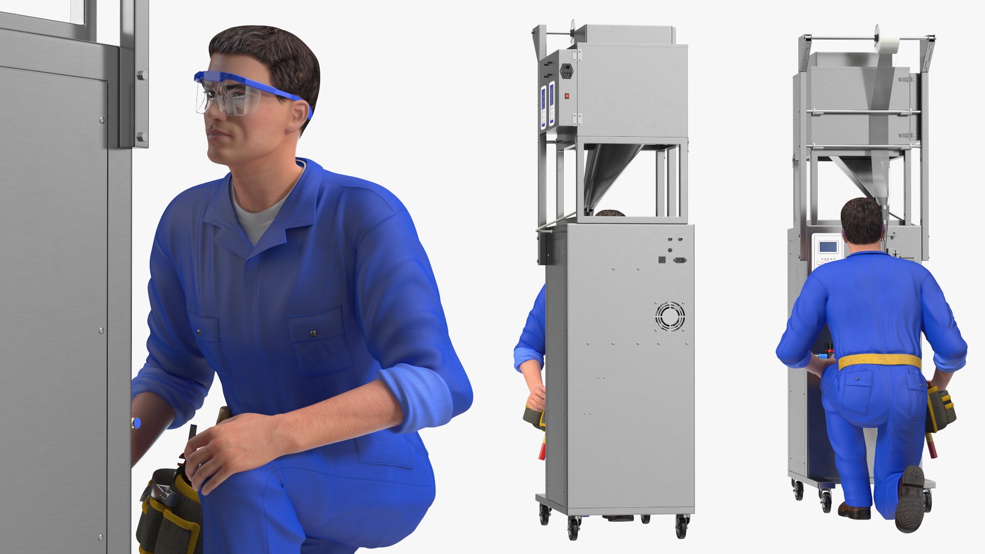 Engineer Repairing Packing Machine Model - TurboSquid 2134546