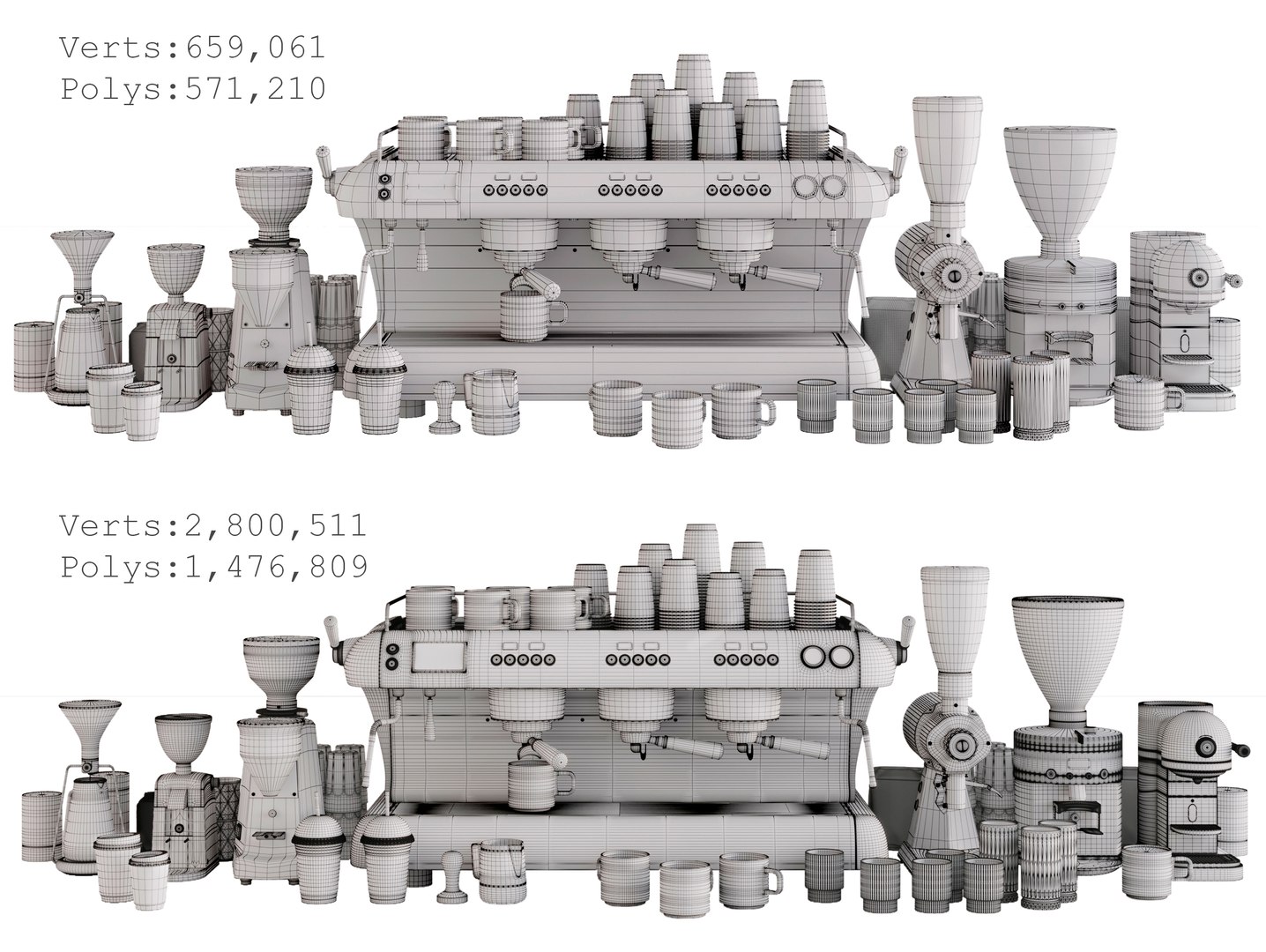 3D Coffee Shop Set Black - TurboSquid 2146670