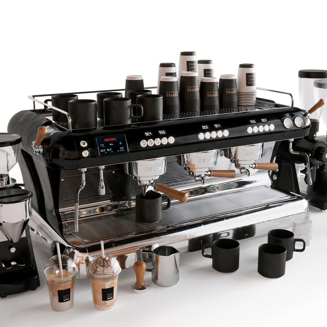 3D Coffee Shop Set Black - TurboSquid 2146670