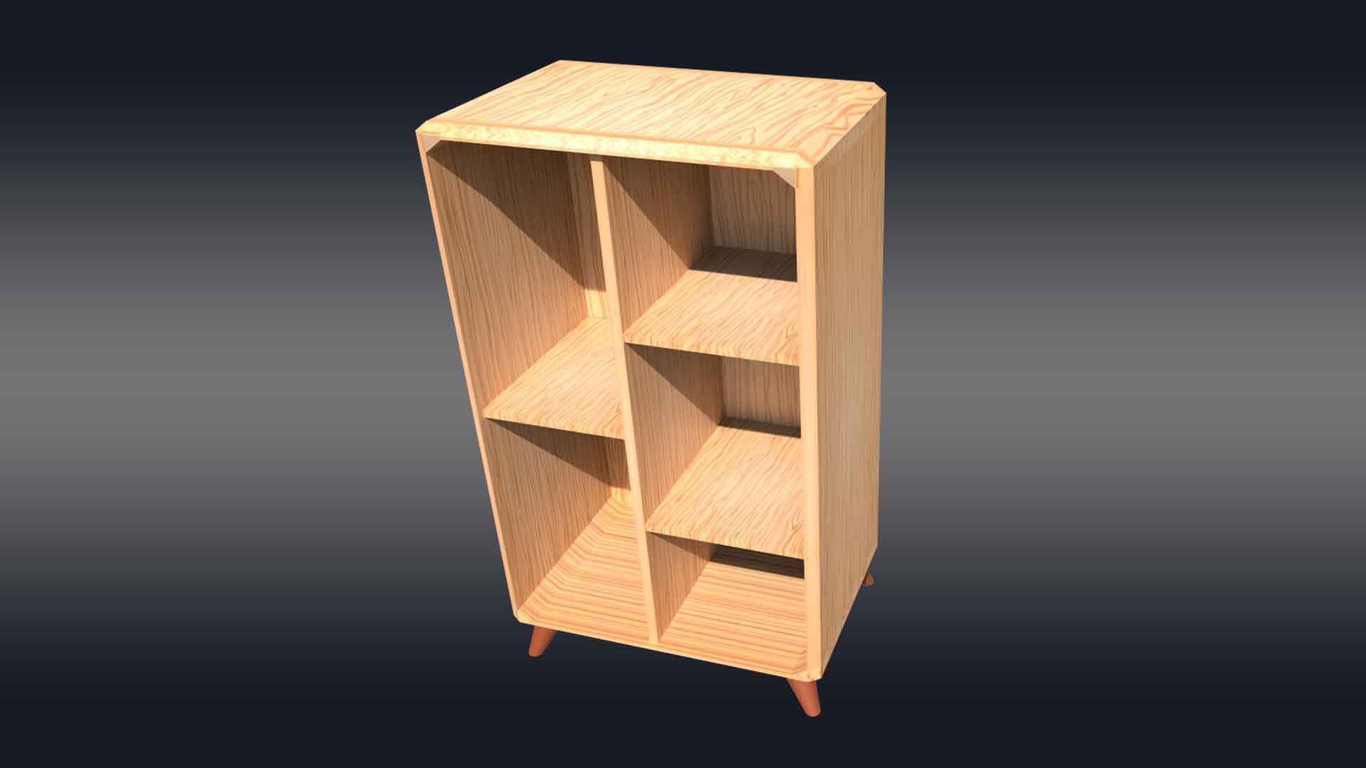 Free 3D Low Poly Wooden Cabinet - TurboSquid 2374706