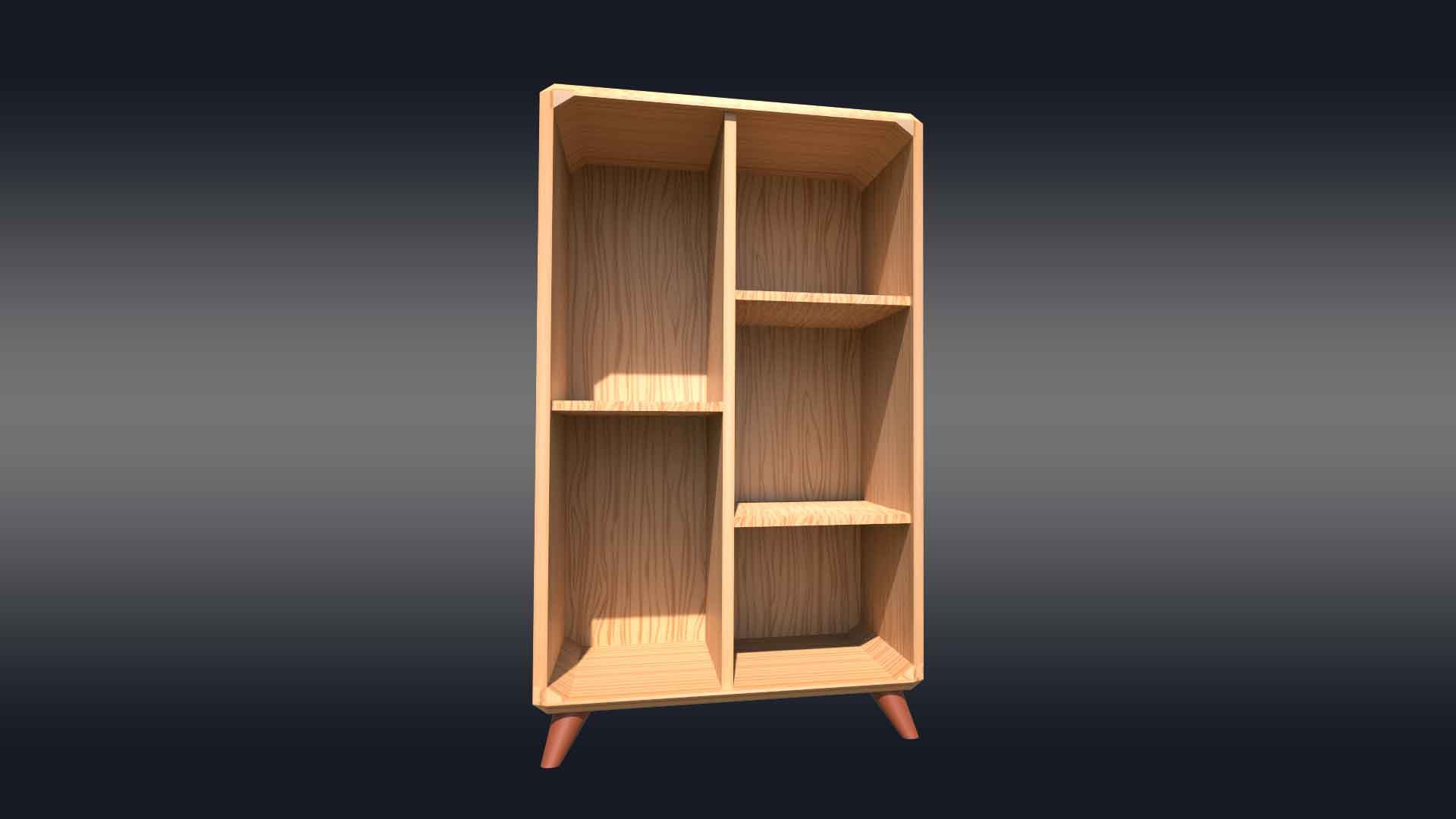 Free 3D Low Poly Wooden Cabinet - TurboSquid 2374706
