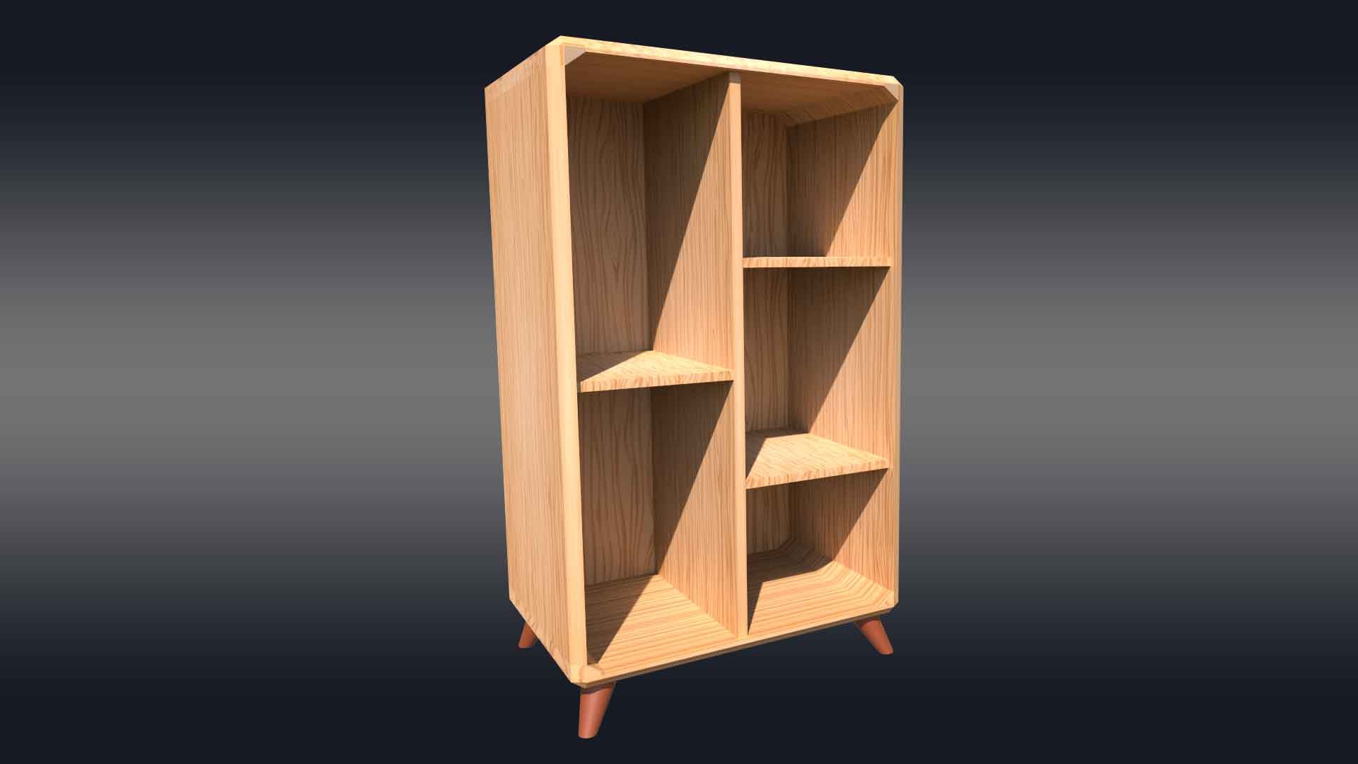 Free 3D Low Poly Wooden Cabinet - TurboSquid 2374706