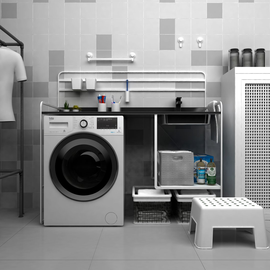 Cleaning Bathroom Ikea Unit 3D Model - TurboSquid 1438891