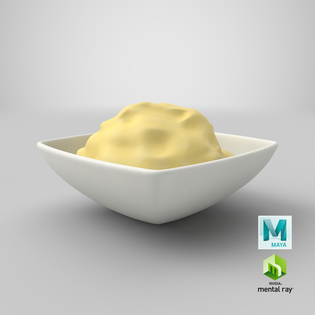 Realistic Mashed Potatoes Bowl Model - TurboSquid 1483718