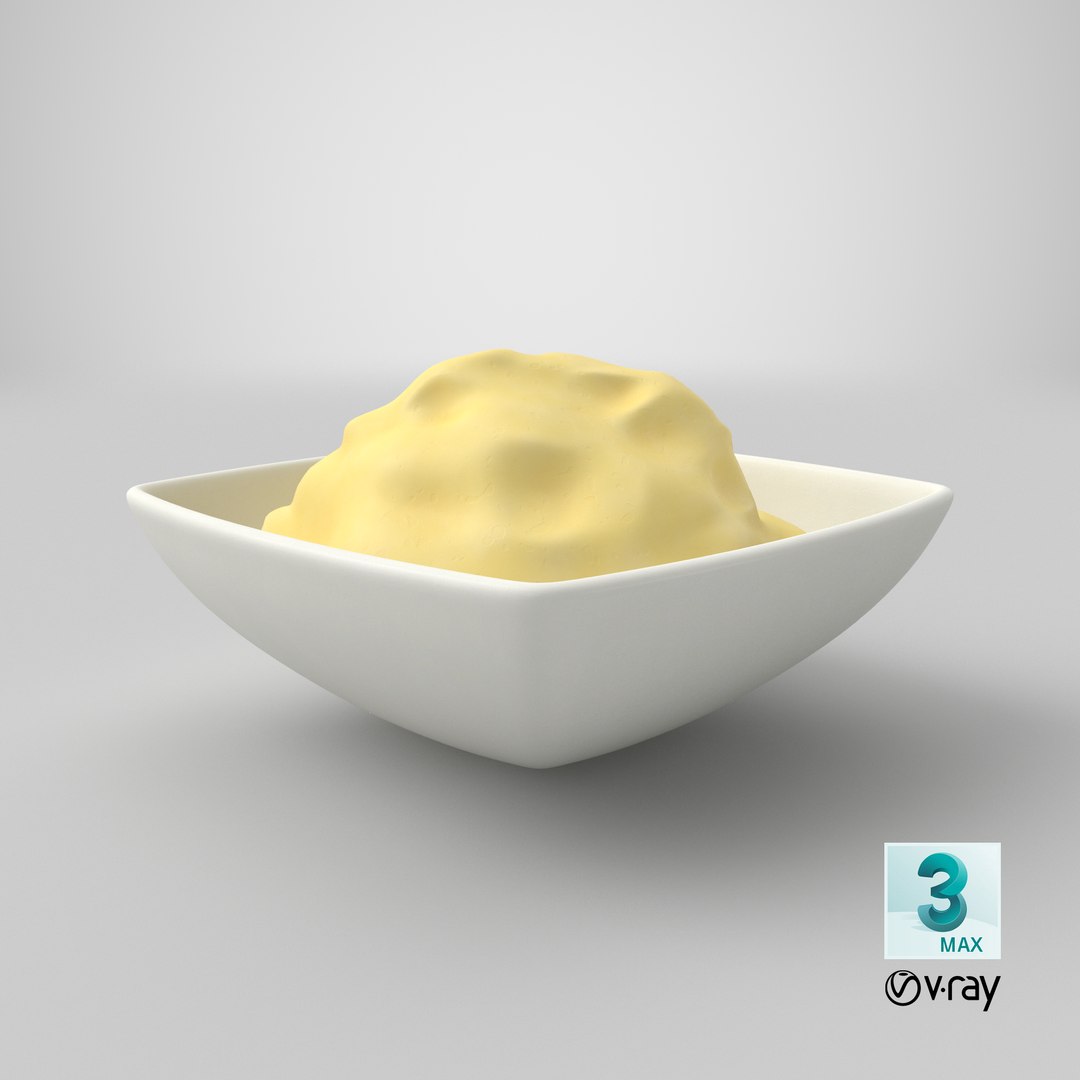 Realistic Mashed Potatoes Bowl Model - TurboSquid 1483718