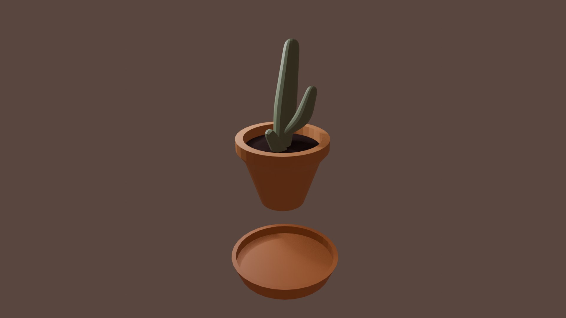 3D Cactus Low-Poly In A Pot Model - TurboSquid 2371311