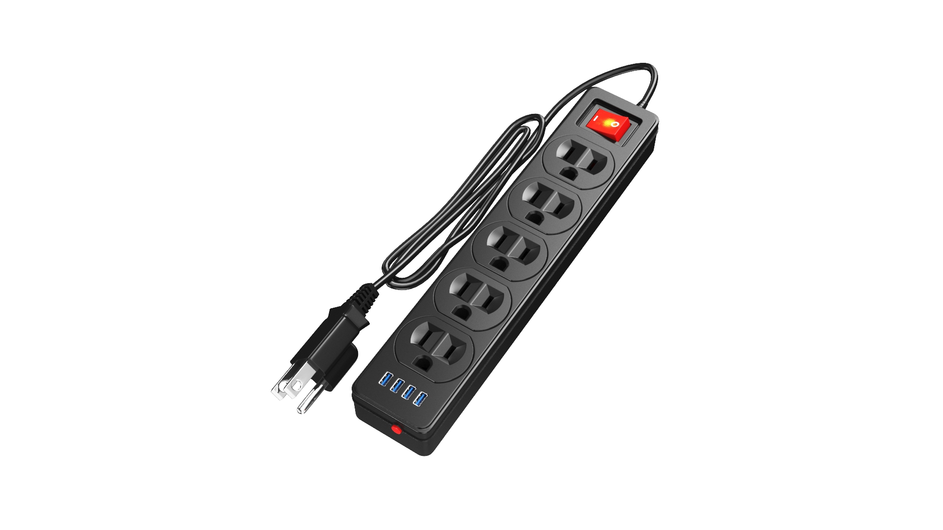 3D Black Power Strip Model - TurboSquid 1894680