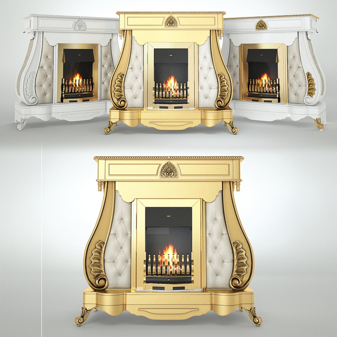 3d fireplaces gold