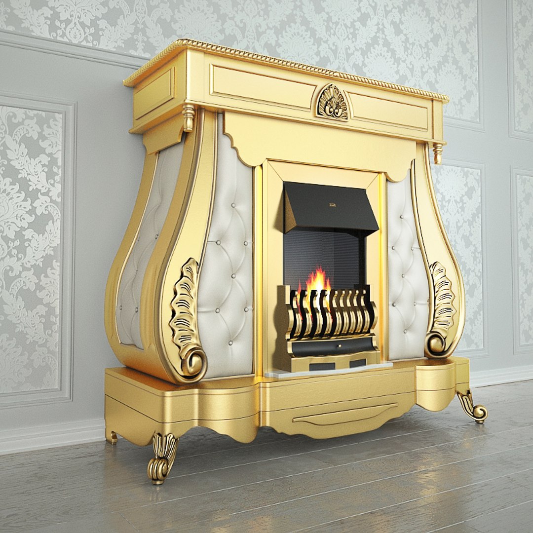 3d fireplaces gold