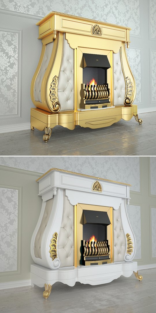 3d fireplaces gold