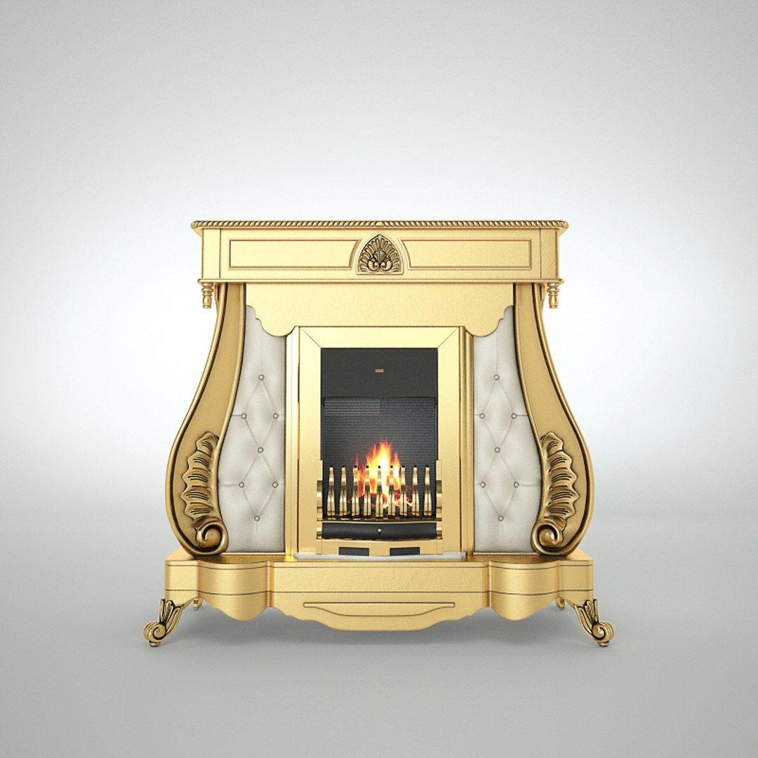 3d fireplaces gold