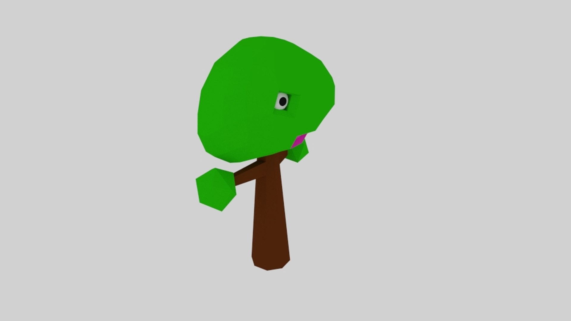 3d Model Cartoon Tree Character