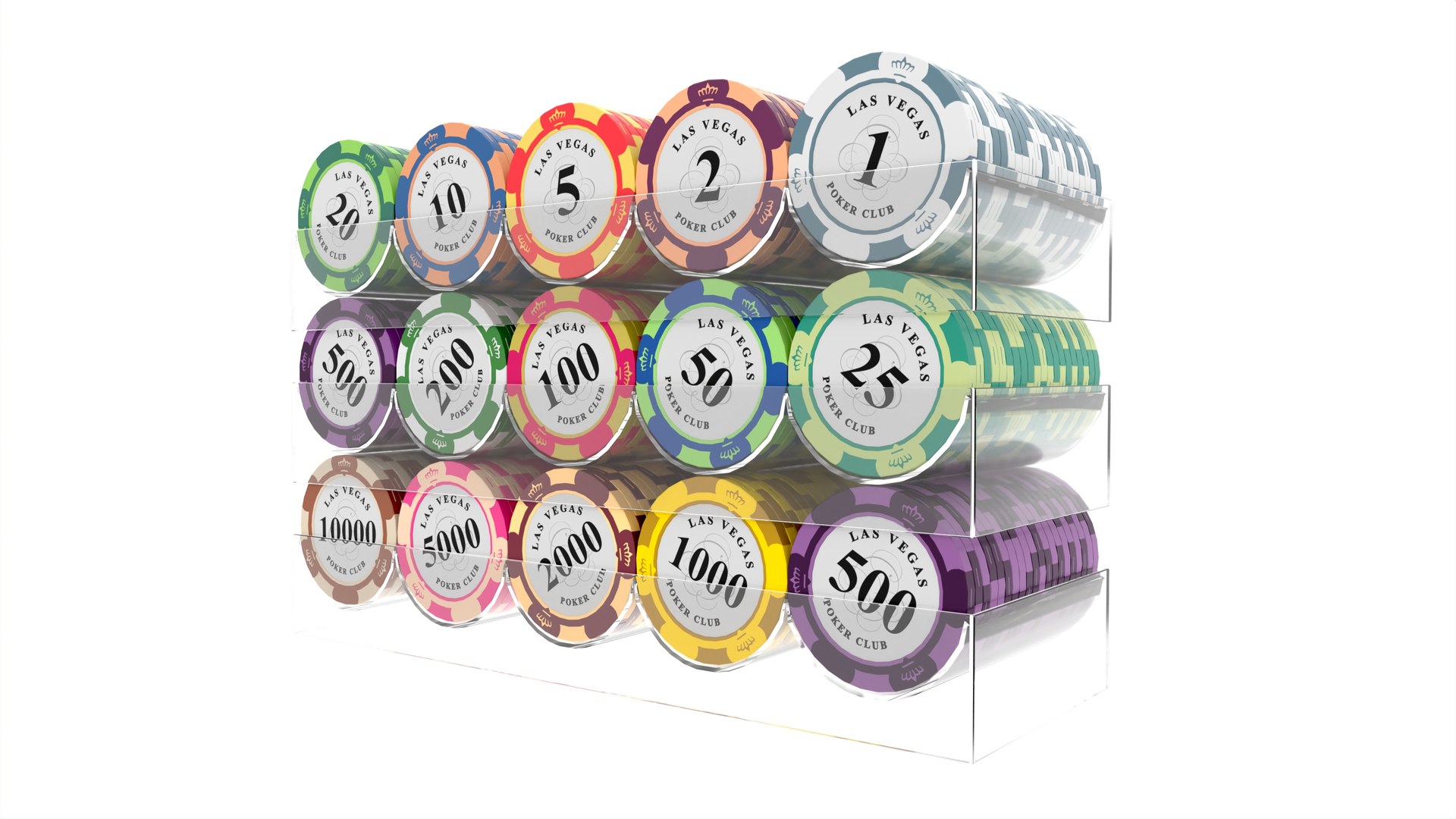 Poker Chips With Clear Box Casino Coins 3D - TurboSquid 2166665