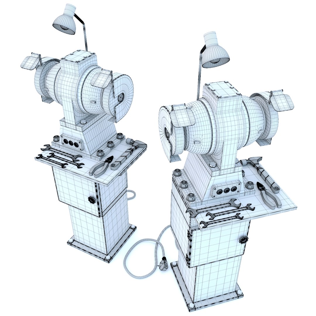 Industrial Machine Tool - Grinder Machine Rack-mounted 3D Model ...