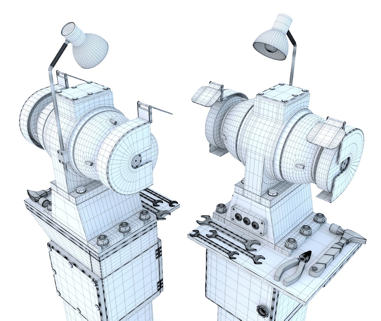 Industrial Machine Tool - Grinder Machine Rack-mounted 3D Model ...