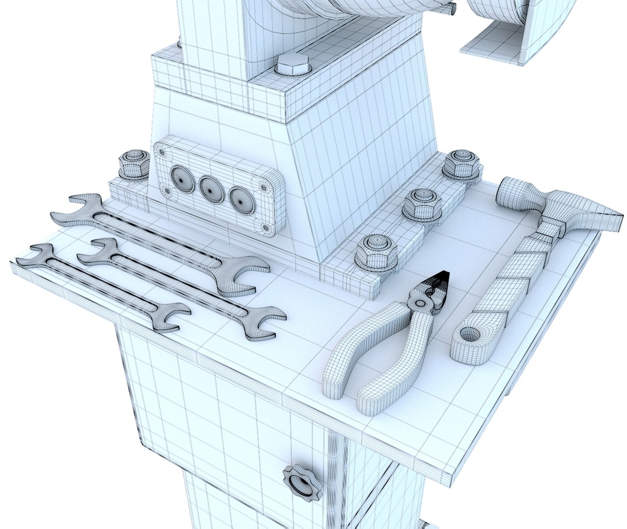 Industrial Machine Tool - Grinder Machine Rack-mounted 3D Model ...