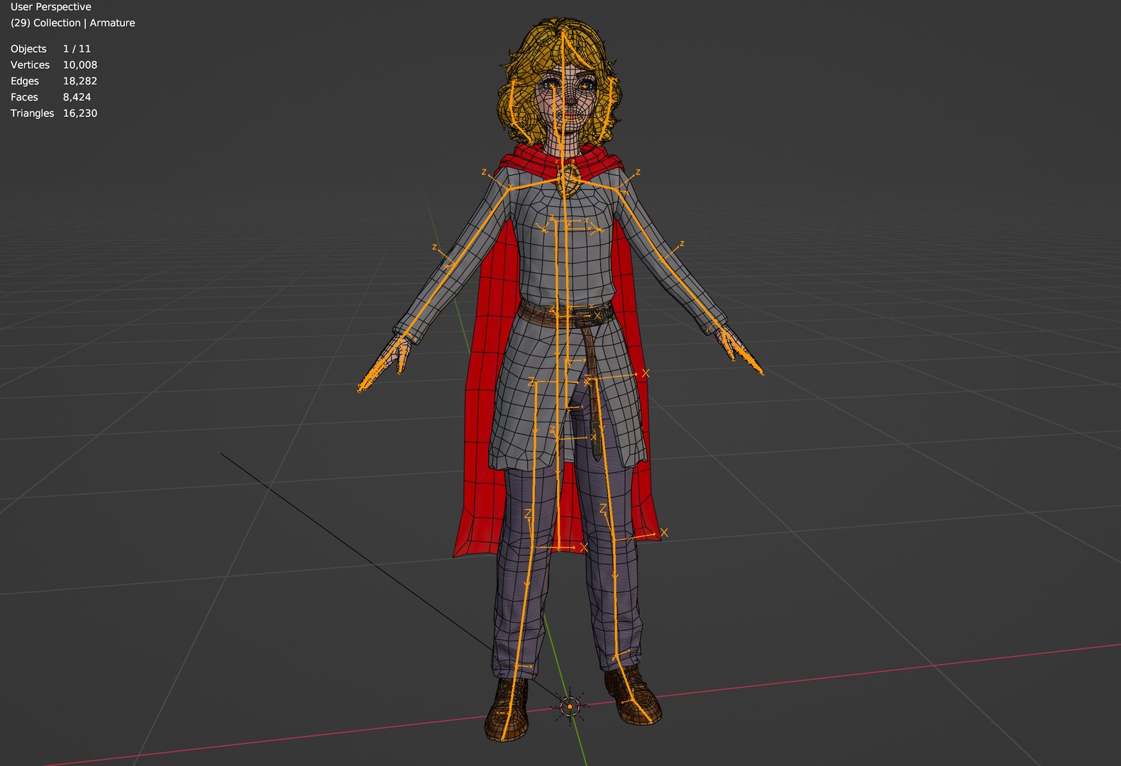 3D Young Hero Girl With Cape Game Ready Character Model - TurboSquid ...