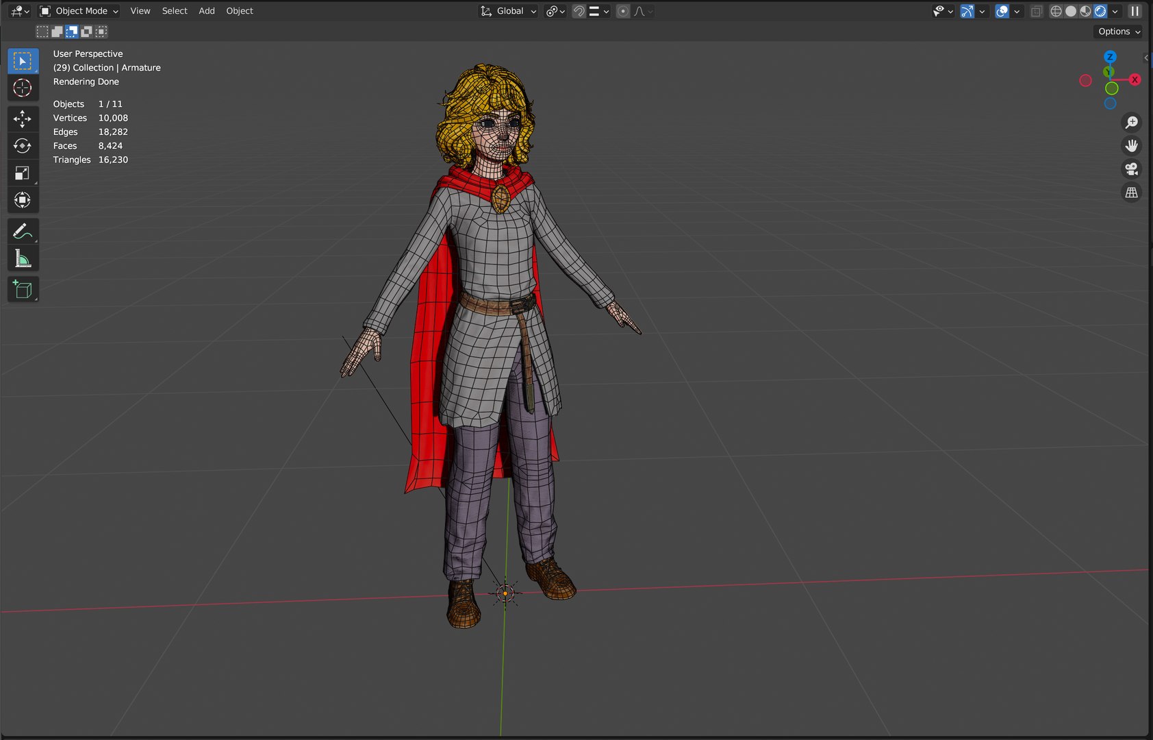 3D Young Hero Girl With Cape Game Ready Character Model - TurboSquid ...