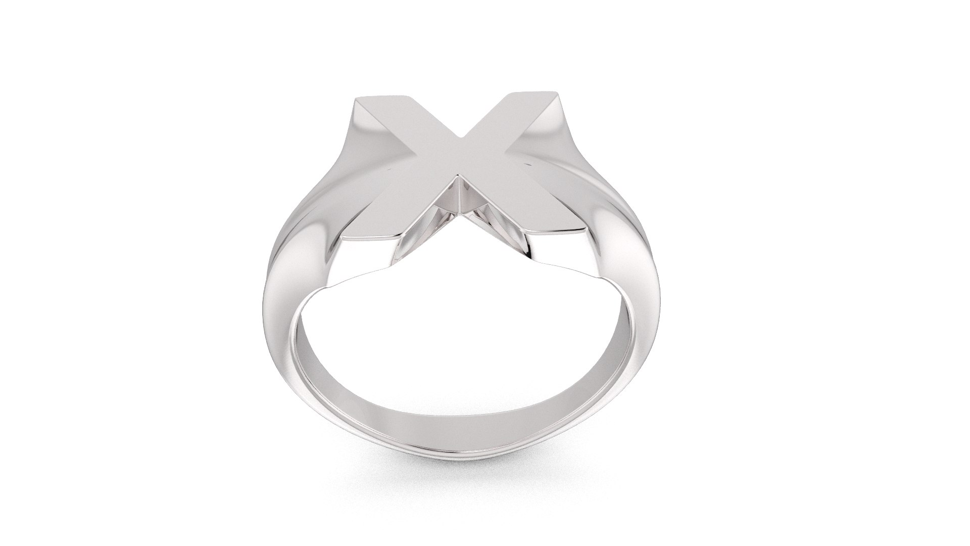 3D Alphabet Signet Ring X - TurboSquid 2088794