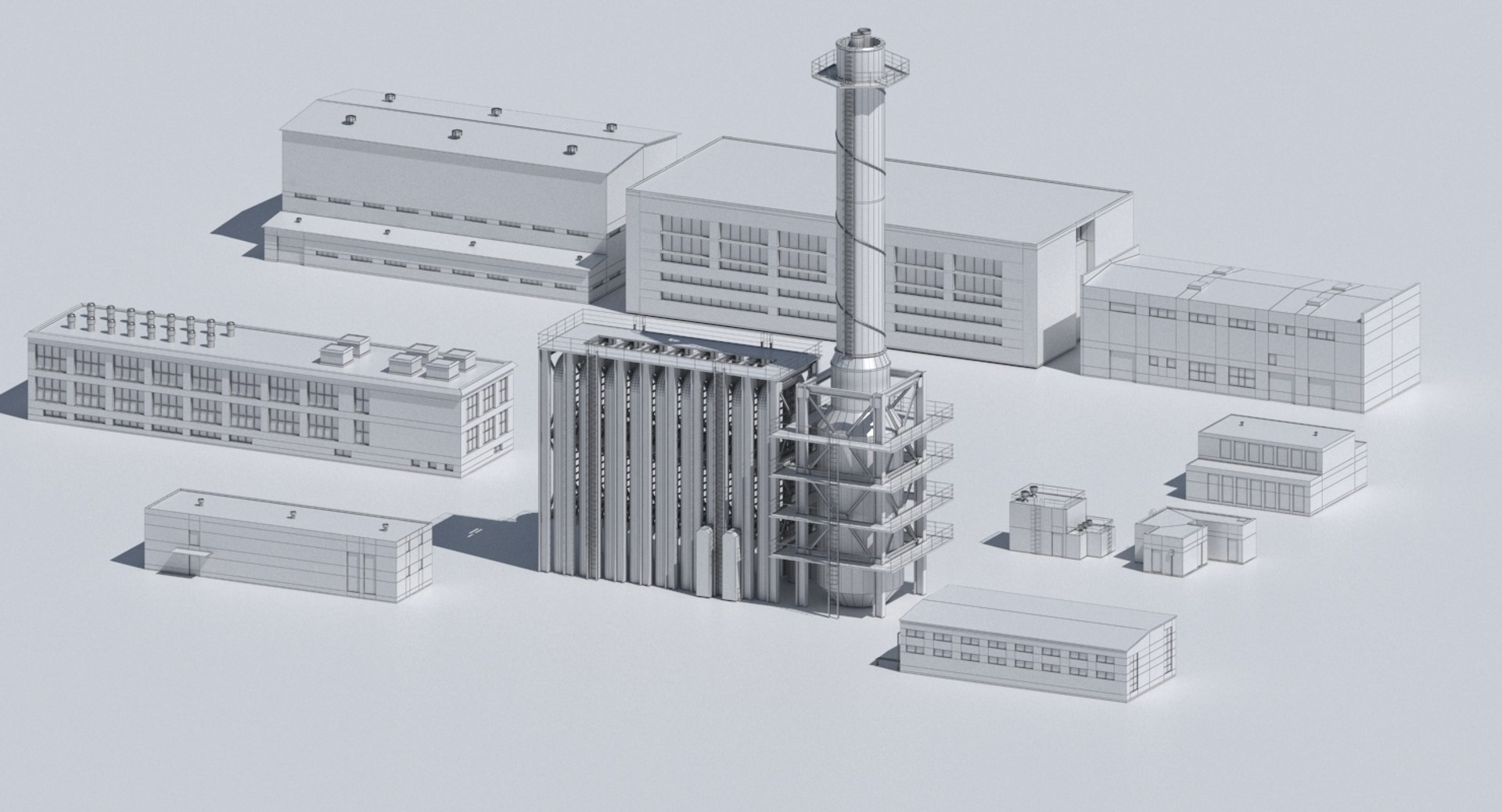 3d chp power plants model