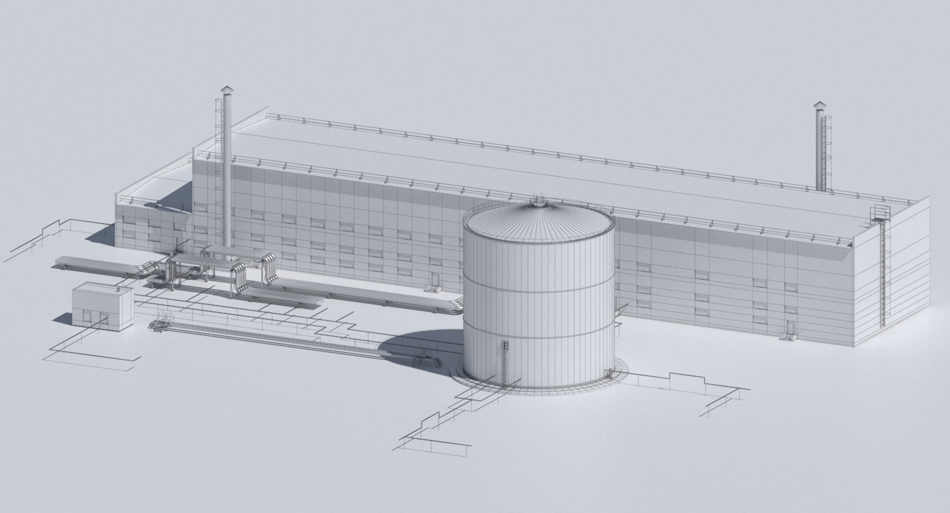 3d chp power plants model